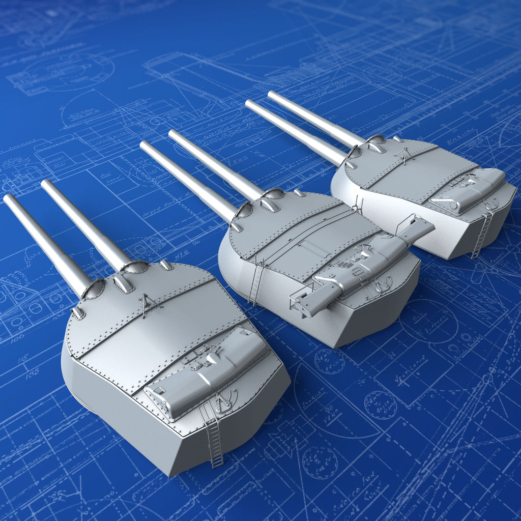 1/200 Royal Navy 15" (38.1cm) MKI*/N Turrets x3 HMS Renown (1941 ...