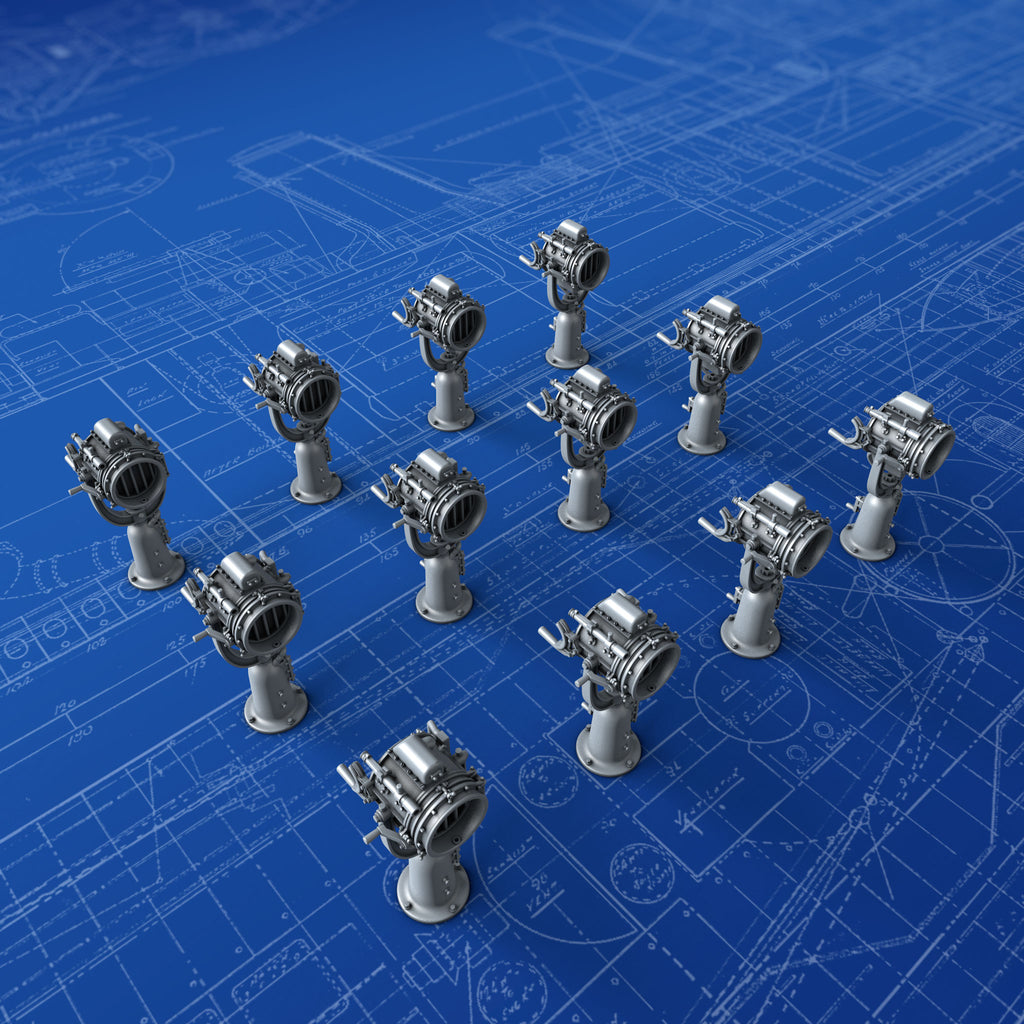 1/350 Royal Navy 18" Searchlight Projectors x12 – Micro Master 3D ...