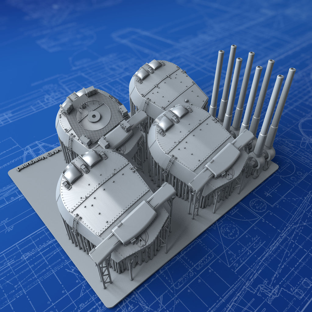 1/450 Royal Navy 15" (38.1cm) MKI MI/N HMS Vanguard – Micro Master 3D ...