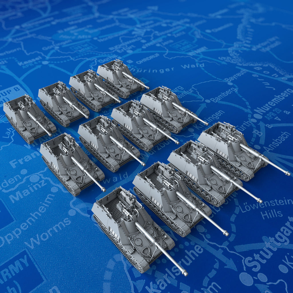 1/600 Scale WW2 German Nashorn Tank Destroyer x12 – Micro Master 3D ...