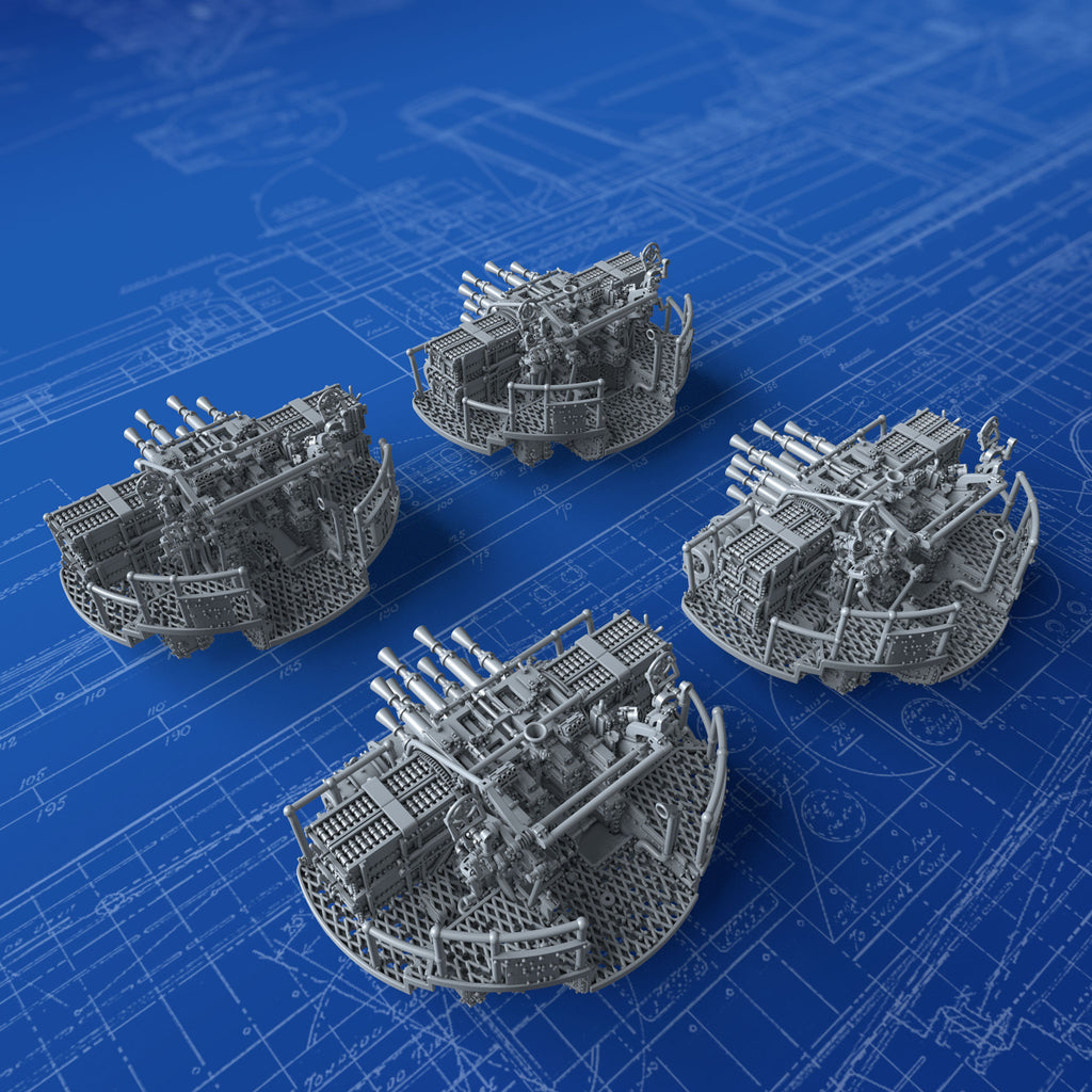 1/700 Royal Navy 2-pdr Octuple Pom Poms (4cm/39) QF MKVIII on ‘M’ (MKV ...