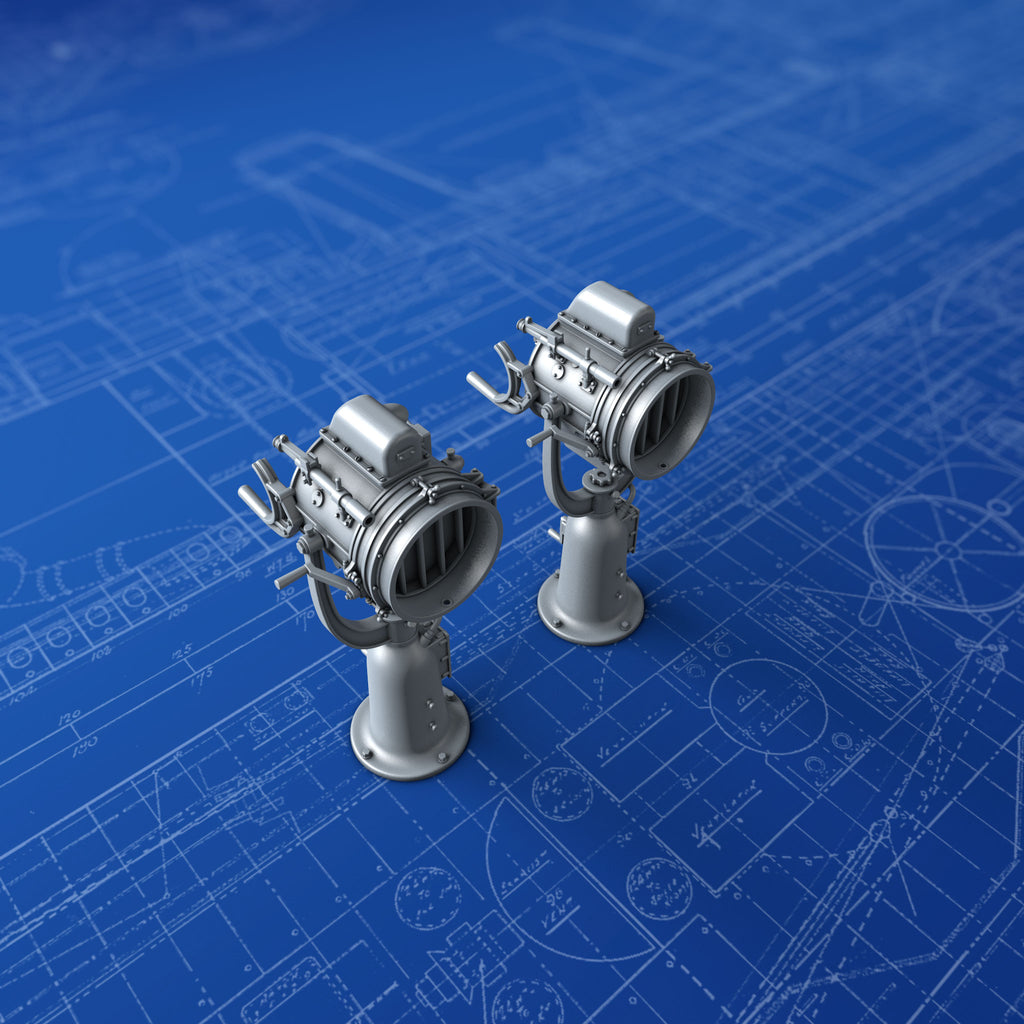 1/72 Royal Navy 18" Searchlight Projectors x2 – Micro Master 3D Printed ...