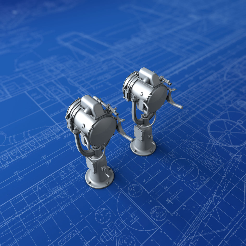 1/96 Royal Navy 18" Searchlight Projectors x2 – Micro Master 3D Printed ...