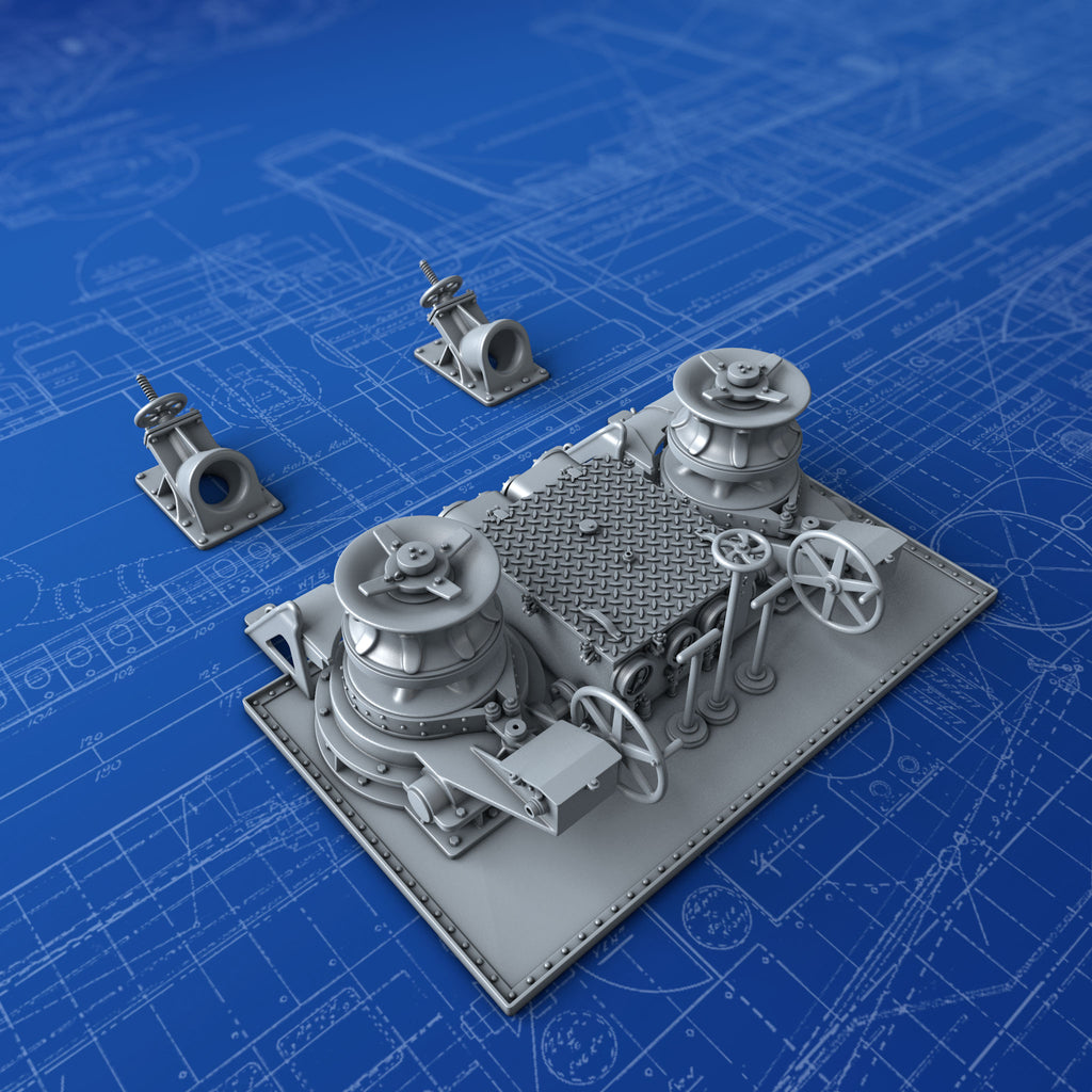 1/96 Royal Navy Tribal Class Twin Barrel Steam Capstan Assembly – Micro ...