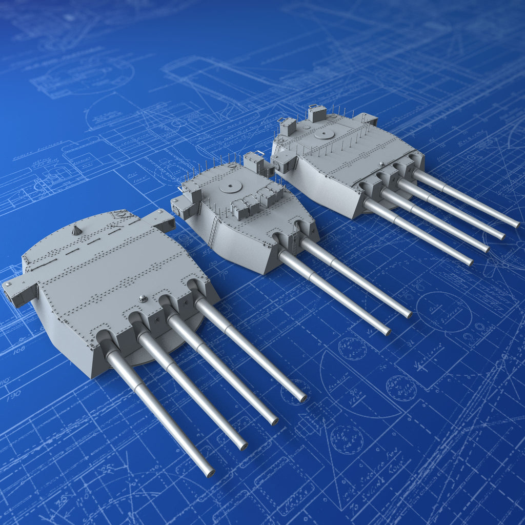 1/128 Royal Navy 14" (35.6cm) MKVII HMS King George V (1941) – Micro ...