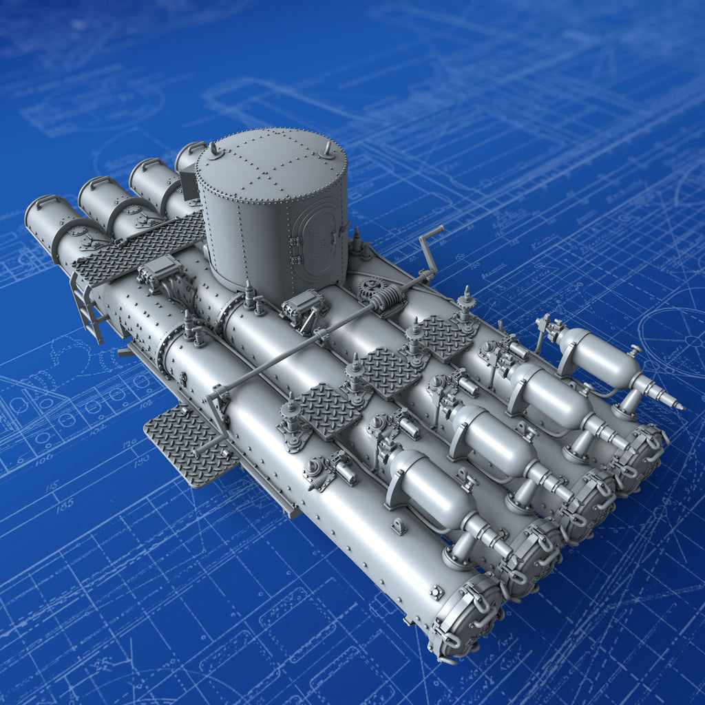 1/200 Royal Navy 21" QR MKVIII Quad Torpedo Tubes (Aft) – Micro Master ...