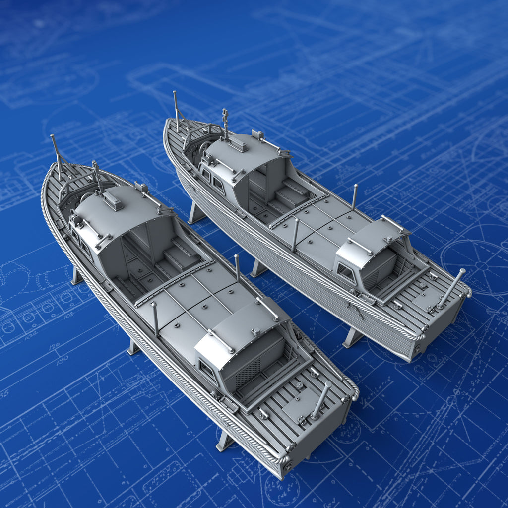 1/350 Royal Navy 30ft Fast Motor Boats x2 – Micro Master 3D Printed ...