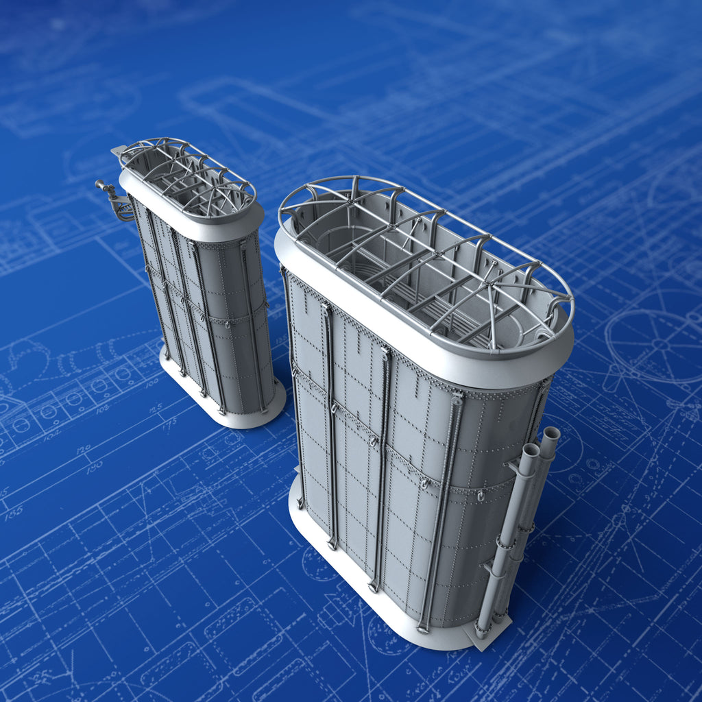 1/350 Royal Navy HMS Dreadnought Funnels – Micro Master 3D Printed ...