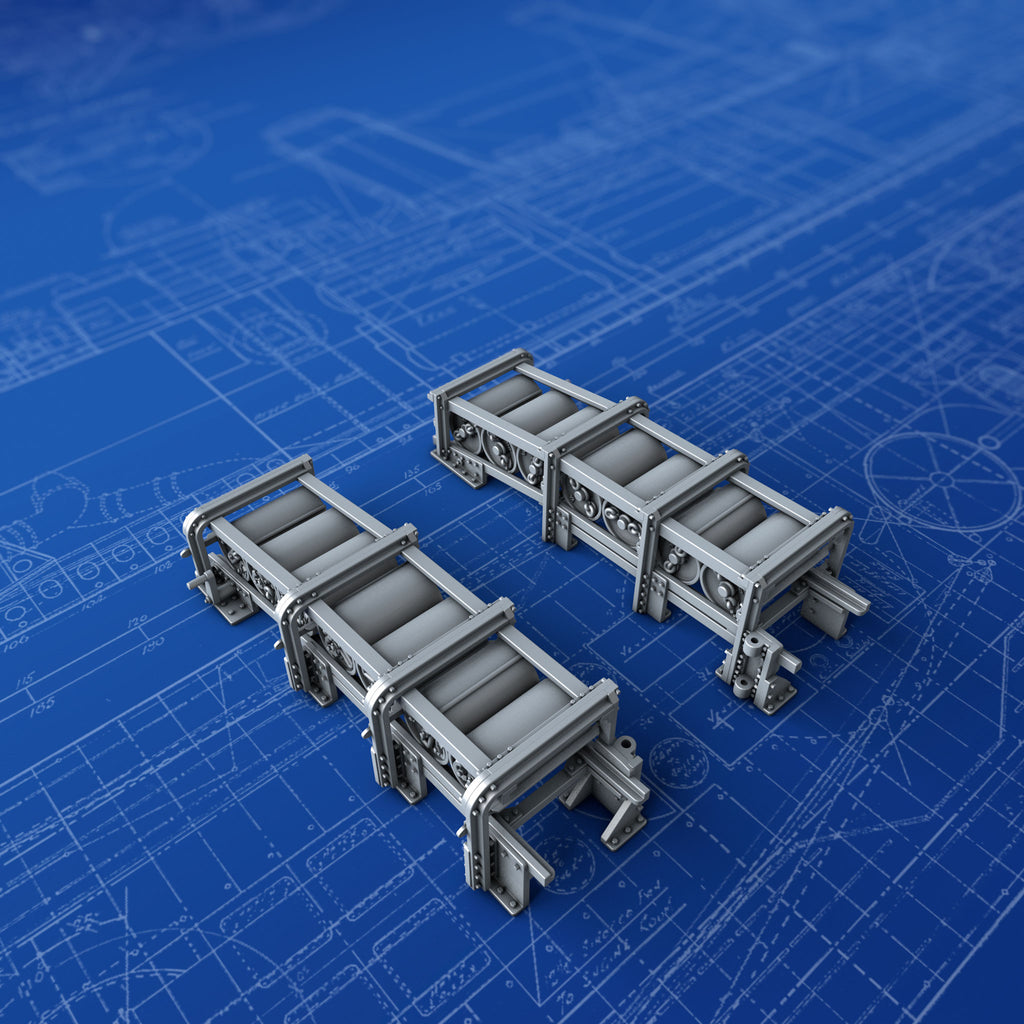 1/350 Royal Navy Depth Charge Rails x4 (7 Charge Version, Starboard ...