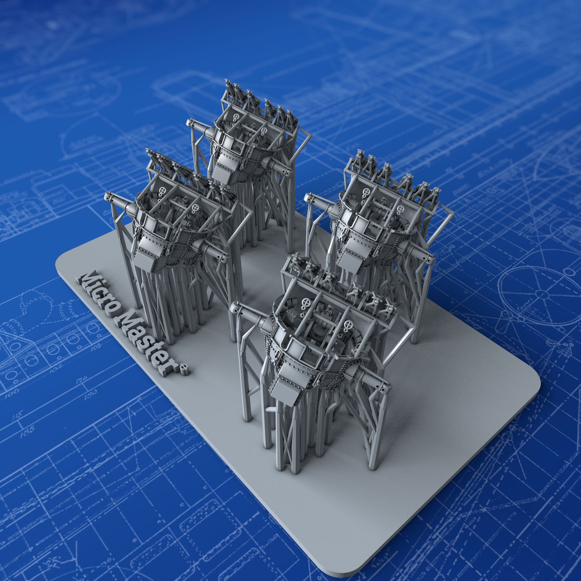 1/700 Royal Navy HACS MKIV with Type 285 Radar x4 – Micro Master 3D ...