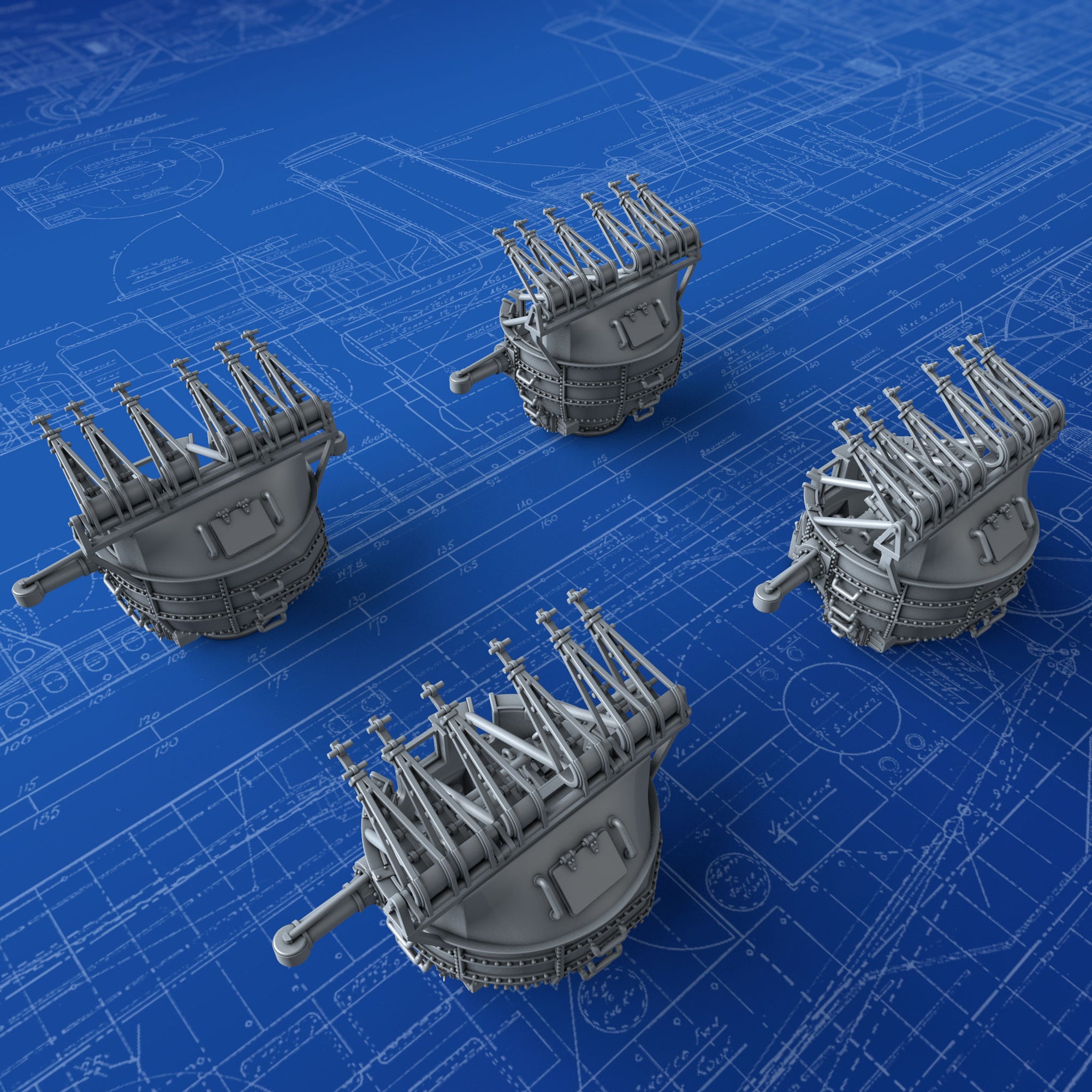 1/700 Royal Navy HACS MKIV with Type 285 Radar x4 – Micro Master 3D ...