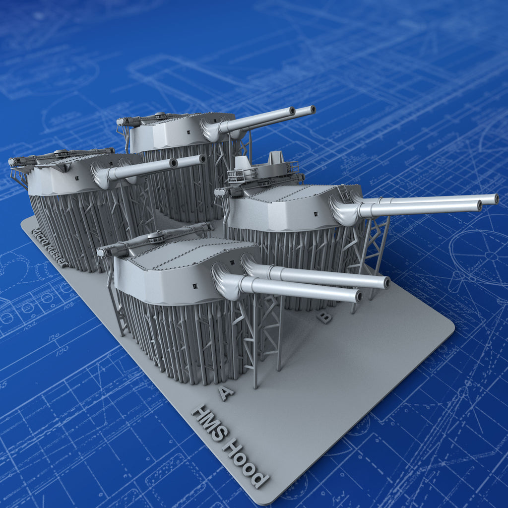 1/700 Royal Navy 15" (38.1cm) MKII HMS Hood (w. Blast Bags 1941 ...