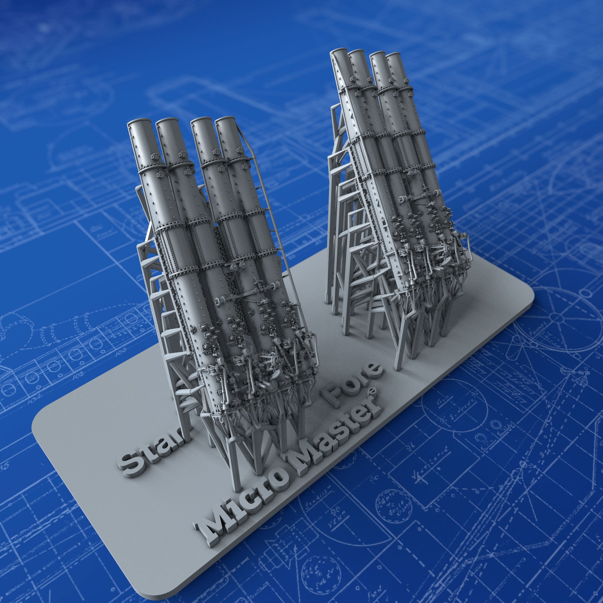 1/700 Royal Navy 21" QR MKII* Quad Torpedo Tubes x2 (County Class ...