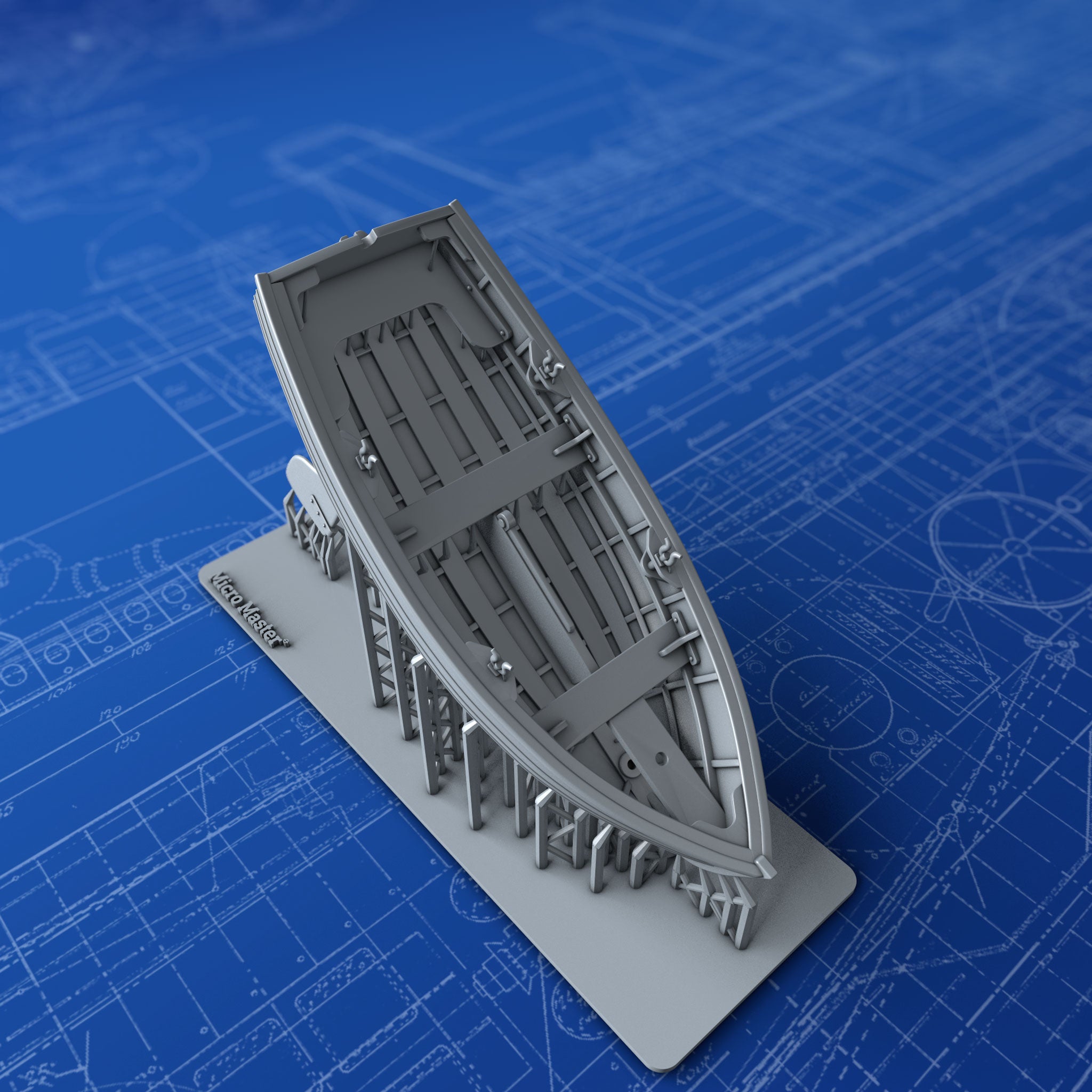 1/72 Royal Navy 10ft Dinghy (Rudder Stowed) – Micro Master 3D Printed ...