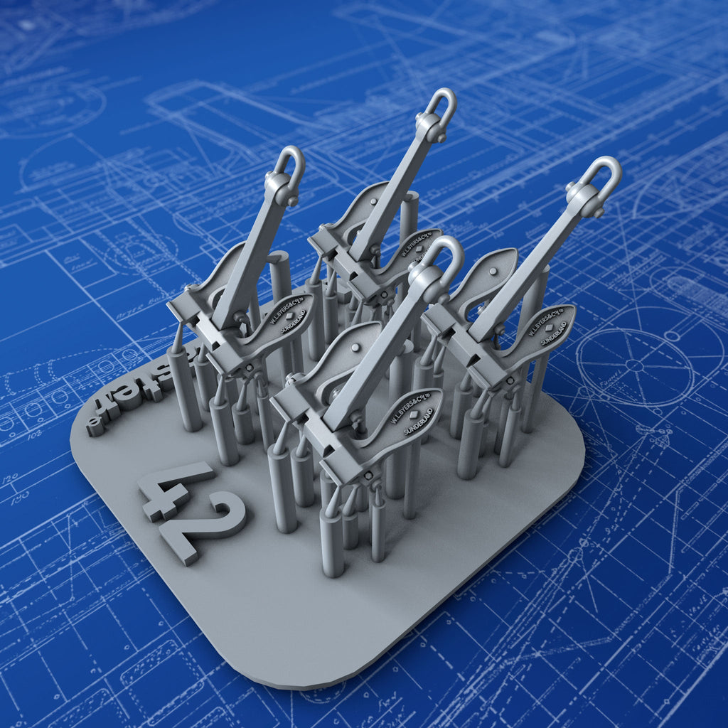 1/400 Royal Navy Byers Stockless 42cwt Anchors (Battle Class Destroyer ...