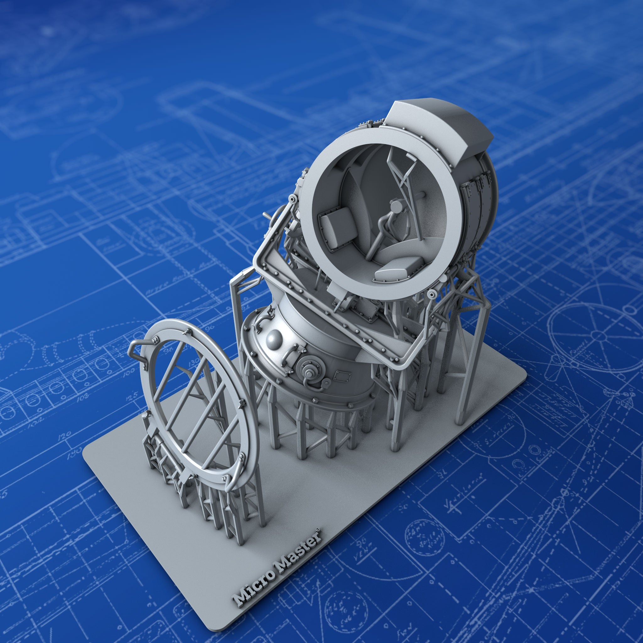 1/72 Royal Navy WW1 36" Searchlight – Micro Master 3D Printed Hobby Parts
