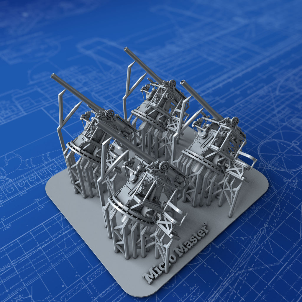 1/350 Royal Navy 4"/45 (10.2cm) QF MKV***(N) HA MKIV x4 (8" Cruisers ...