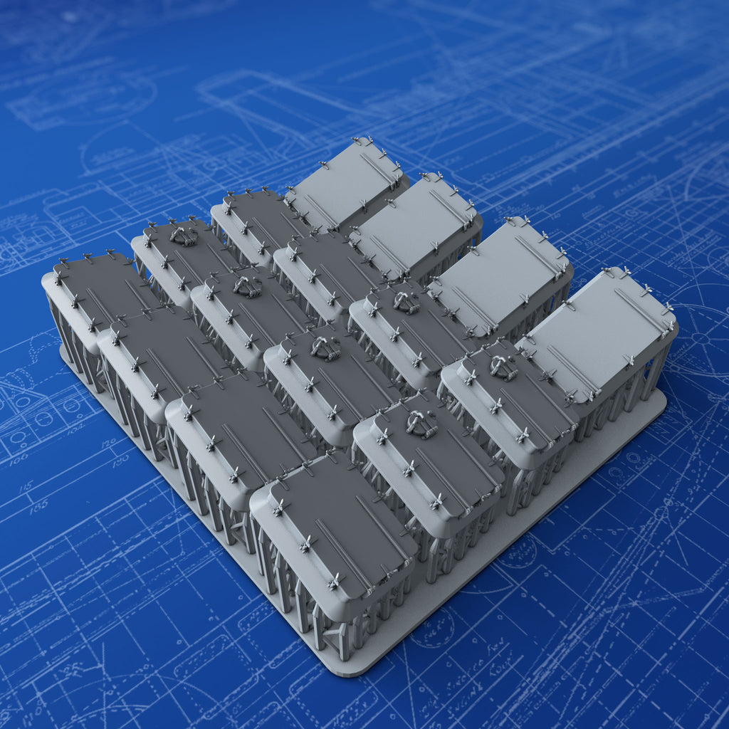 1/144 Royal Navy Weatherdeck Large Hatch Set x16 (3x Hatch types ...