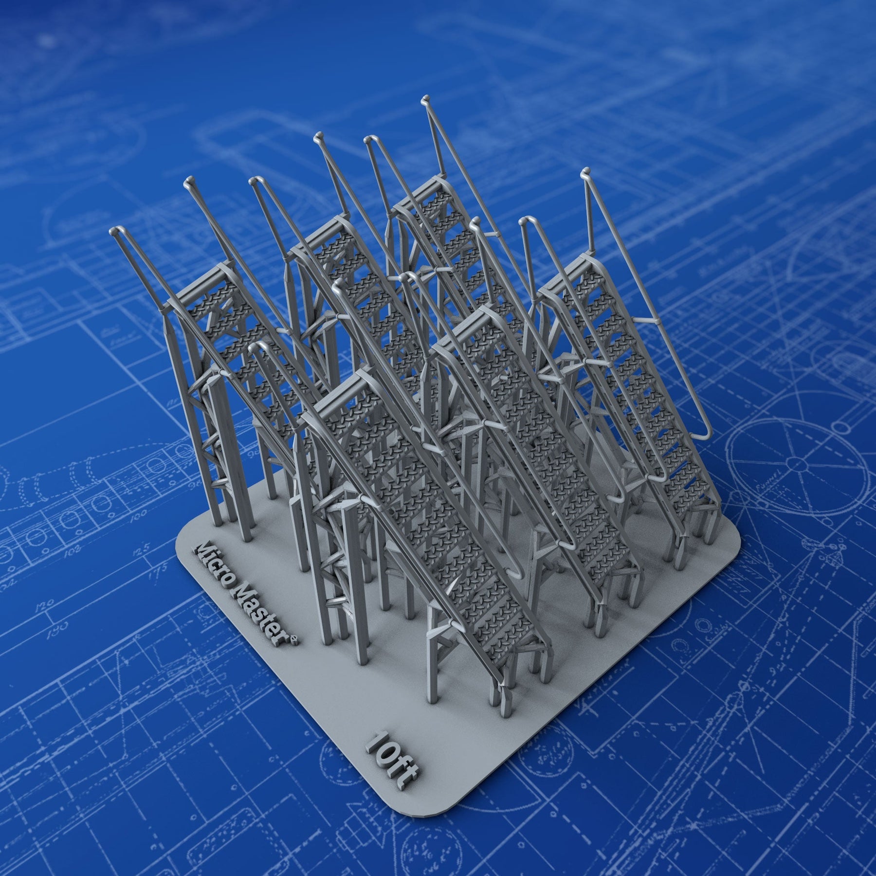 1/150 Royal Navy 10ft Deck Ladders x6 – Micro Master 3D Printed Hobby Parts