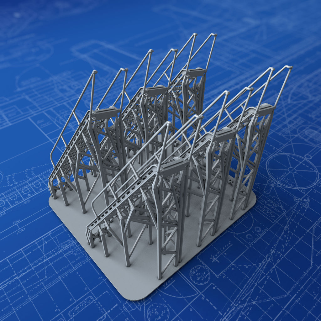 1/200 Royal Navy 12ft Deck Ladders x6 – Micro Master 3D Printed Hobby Parts