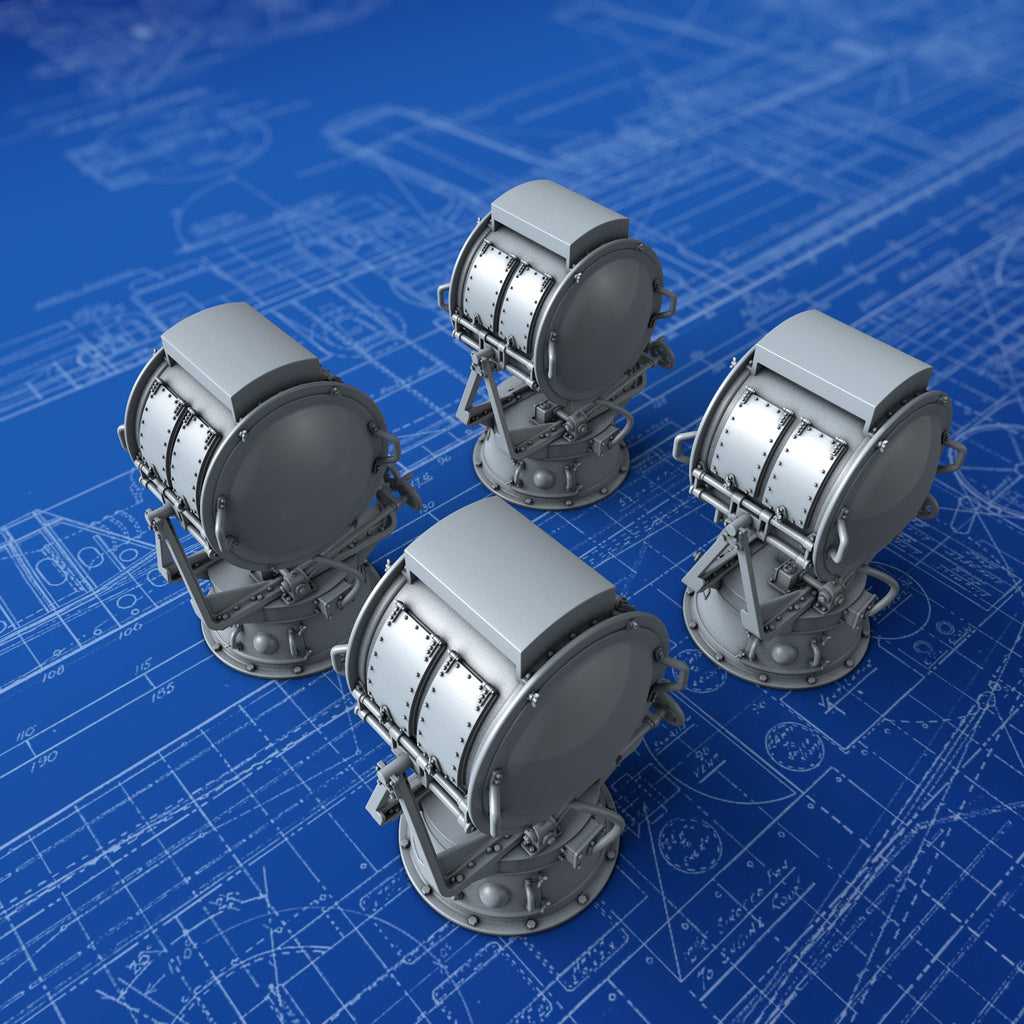 1/200 Royal Navy WW1 36" Searchlights x4 – Micro Master 3D Printed ...