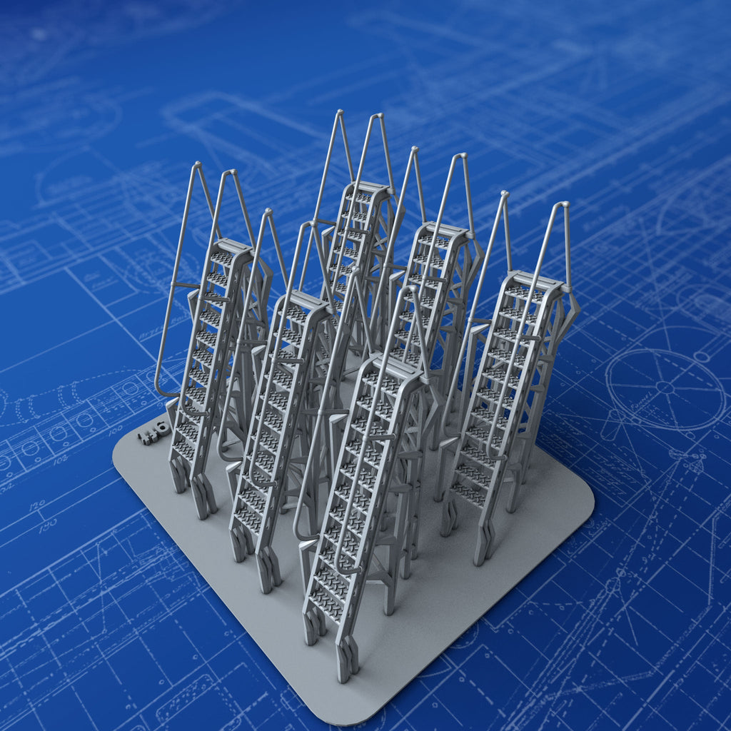 1/128 Royal Navy 9ft Deck Ladders x6 – Micro Master 3D Printed Hobby Parts