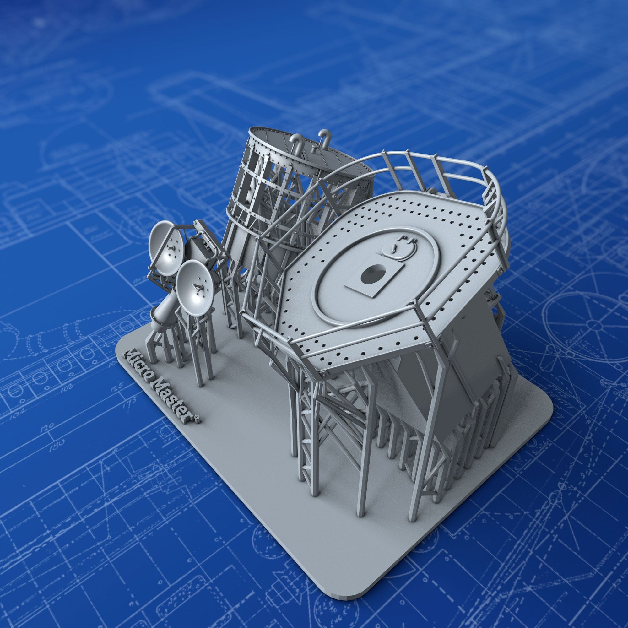 1/144 Royal Navy Type 273 Radar RDF Lantern and Office x1 (Angled Plat ...