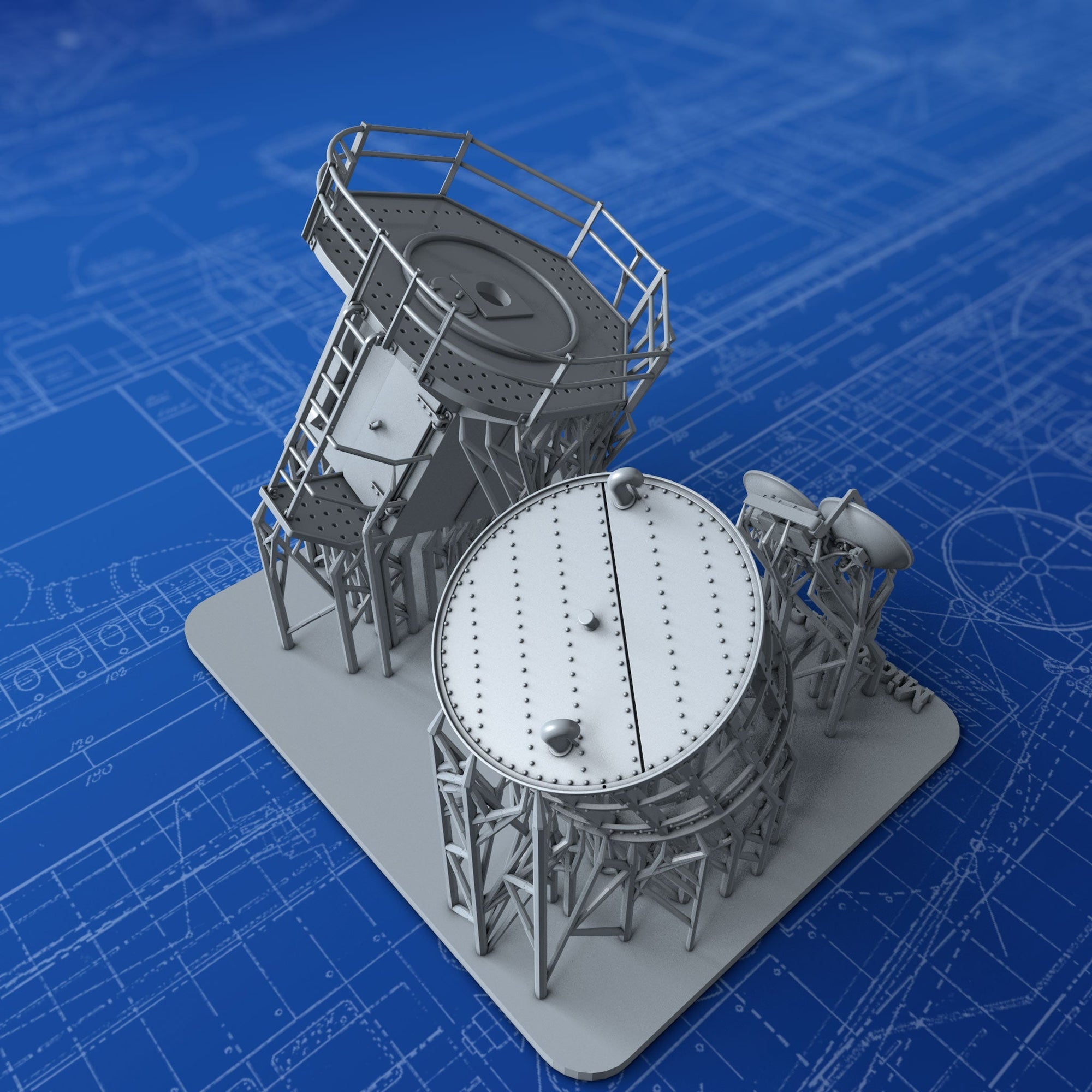 1/150 Royal Navy Type 273 Radar RDF Lantern and Office x1 (Angled Plat ...