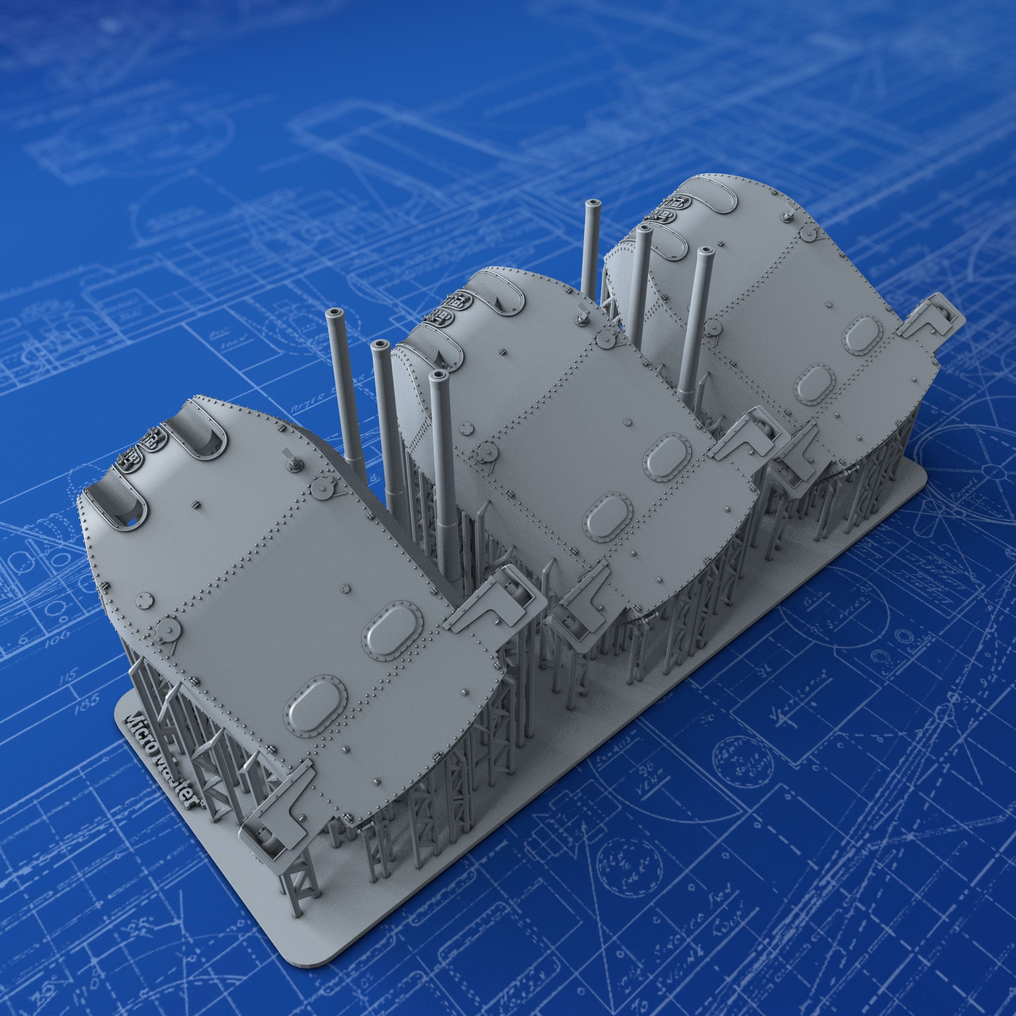 1/350 Royal Navy 8" MKVIII MKII Turrets x3 (HMS Exeter 1939) – Micro ...