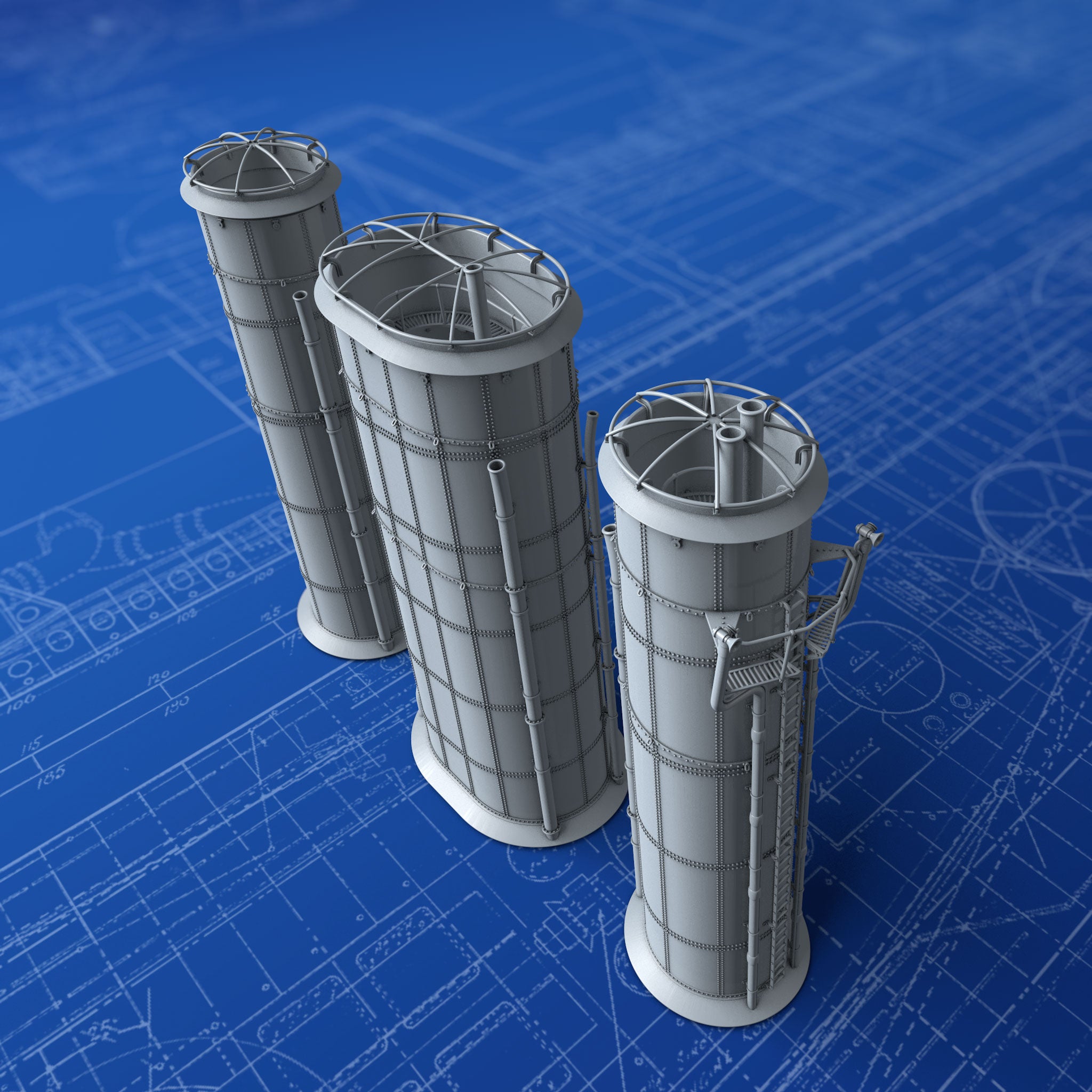 1/350 Royal Navy County Class Funnels (High Platform version) – Micro ...