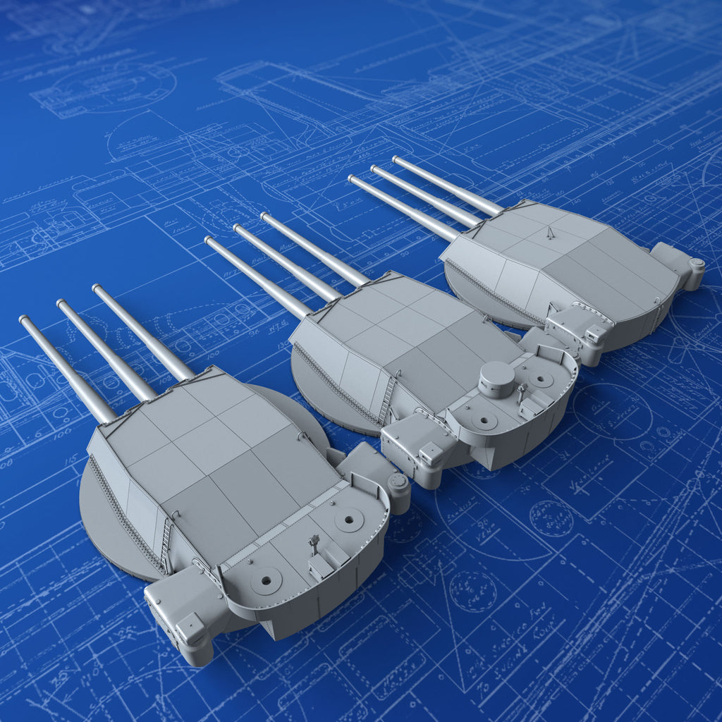 1/350 Regia Marina Littorio Class 381mm/50 (15") Model 1934/1939 x3 ...