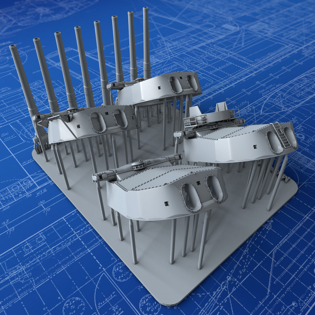 1/700 Royal Navy 15" (38.1cm) MKII Turrets HMS Hood (1941) – Micro ...