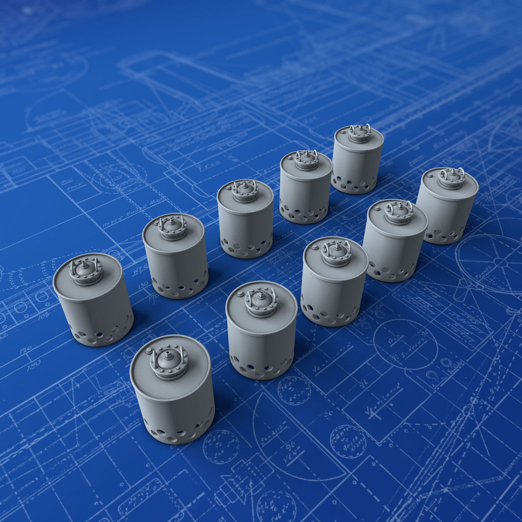 1/72 Royal Navy MKVI Smoke Floats x10 – Micro Master 3D Printed Hobby Parts