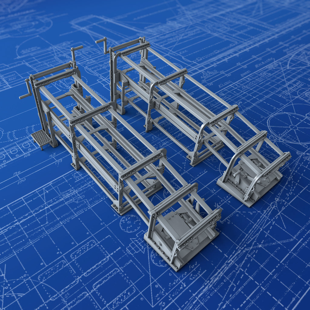 1/144 Royal Navy Flowers Class Depth Charge Rails x2 (Port & Starboard ...