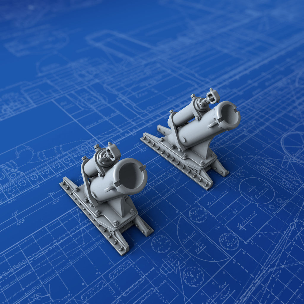 1/200 Royal Navy Thorneycroft MKII Depth Charge Throwers x2 (Unloaded ...