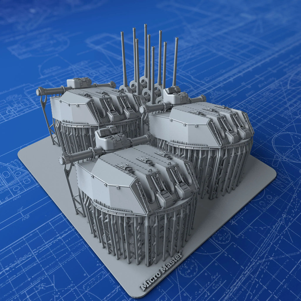 1/400 French Navy Triple 152mm/55 (6") Model 1936 x3 (Richelieu Class ...