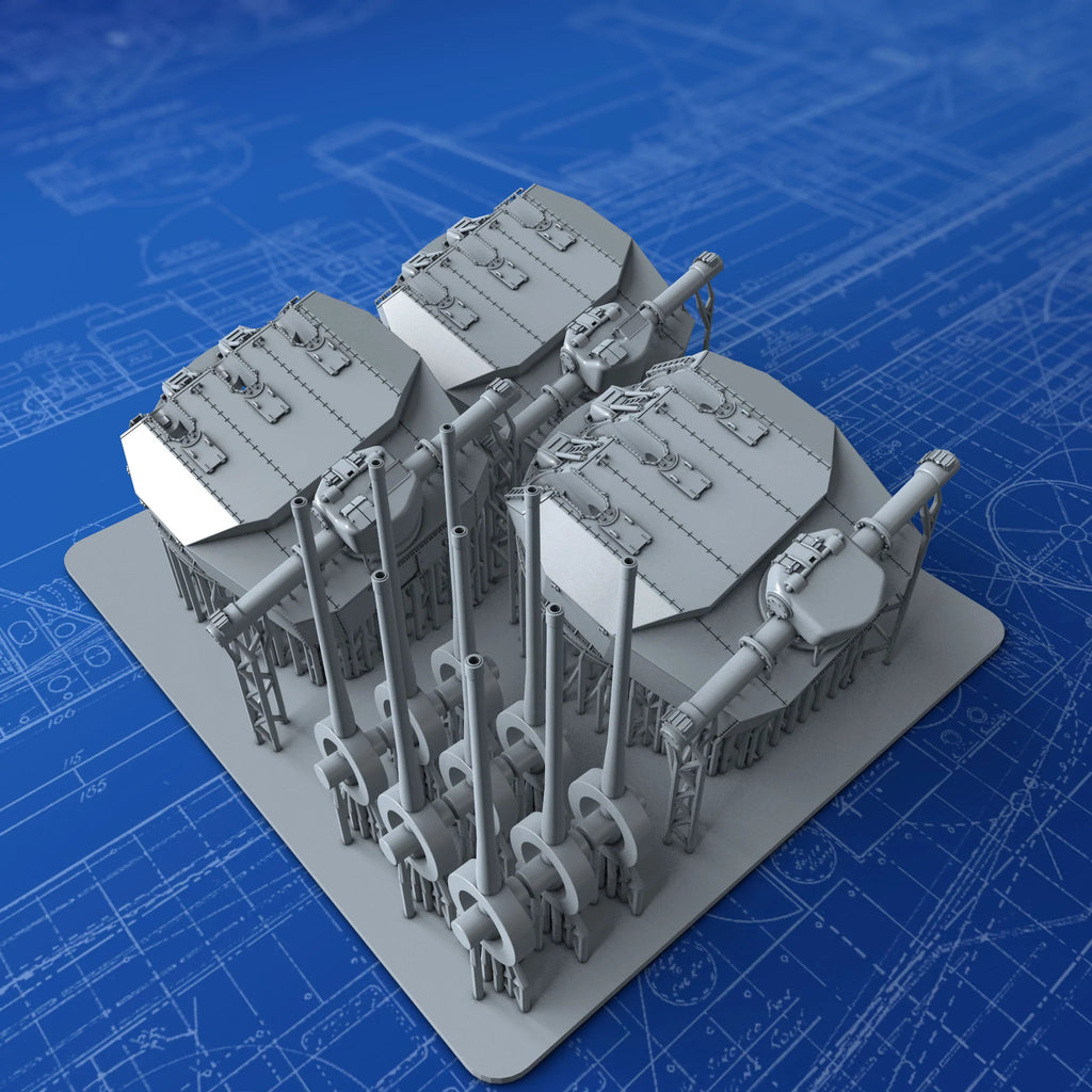 1/400 French Navy Triple 152mm/55 (6") Model 1936 x3 (Richelieu Class ...