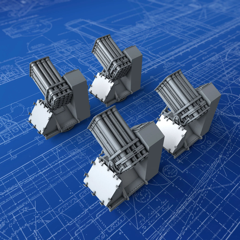 1/400 Royal Navy 7" UP Launcher MKI (AD Type 'L' MKII Mount) x4 – Micro ...