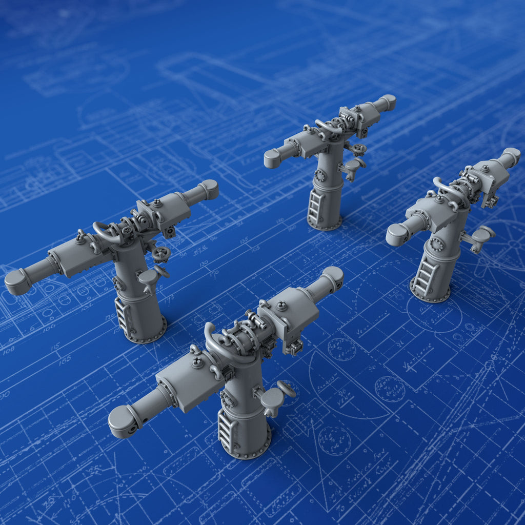 1/600 Royal Navy Leander Class 12ft Rangefinders (Port & Starboard) x4 ...