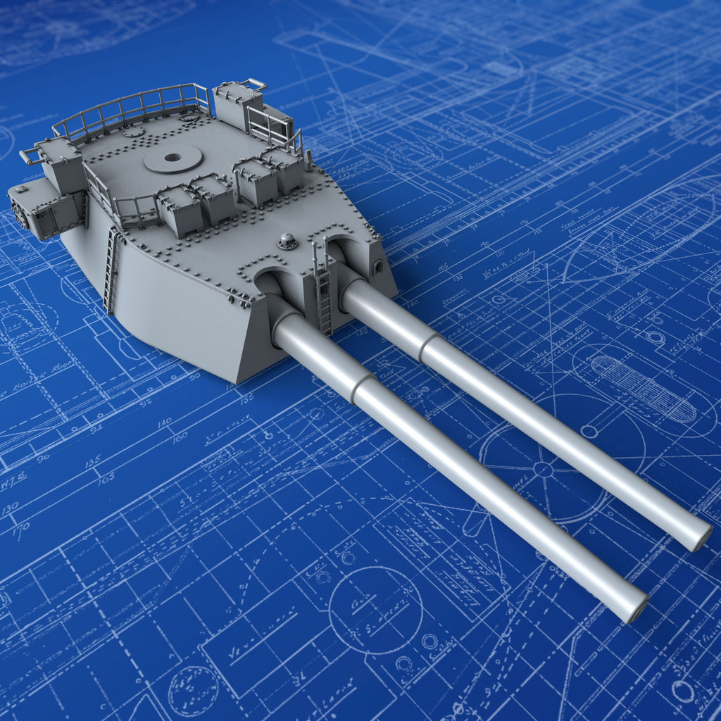 1/700 Royal Navy 16"/45 (40.6cm) MKII/III (Twin Turrets) x4 – Micro ...