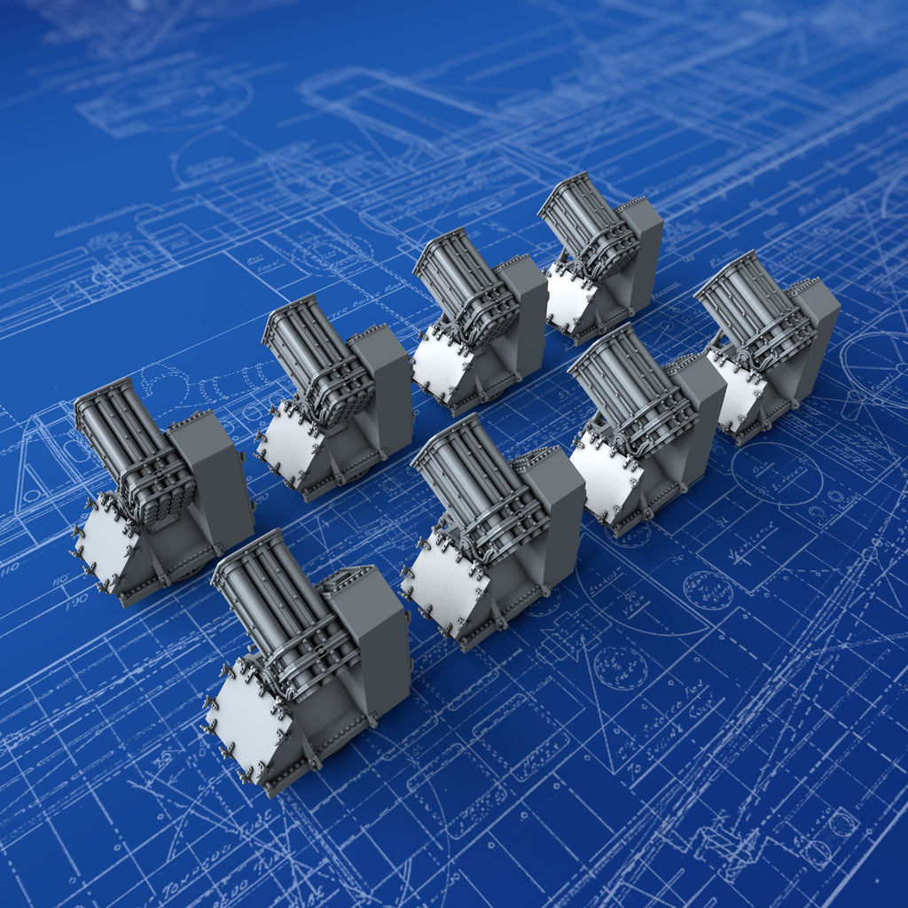 1/700 Royal Navy 7" UP Launcher MKI (AD Type 'L' MKII Mount) x8 – Micro ...