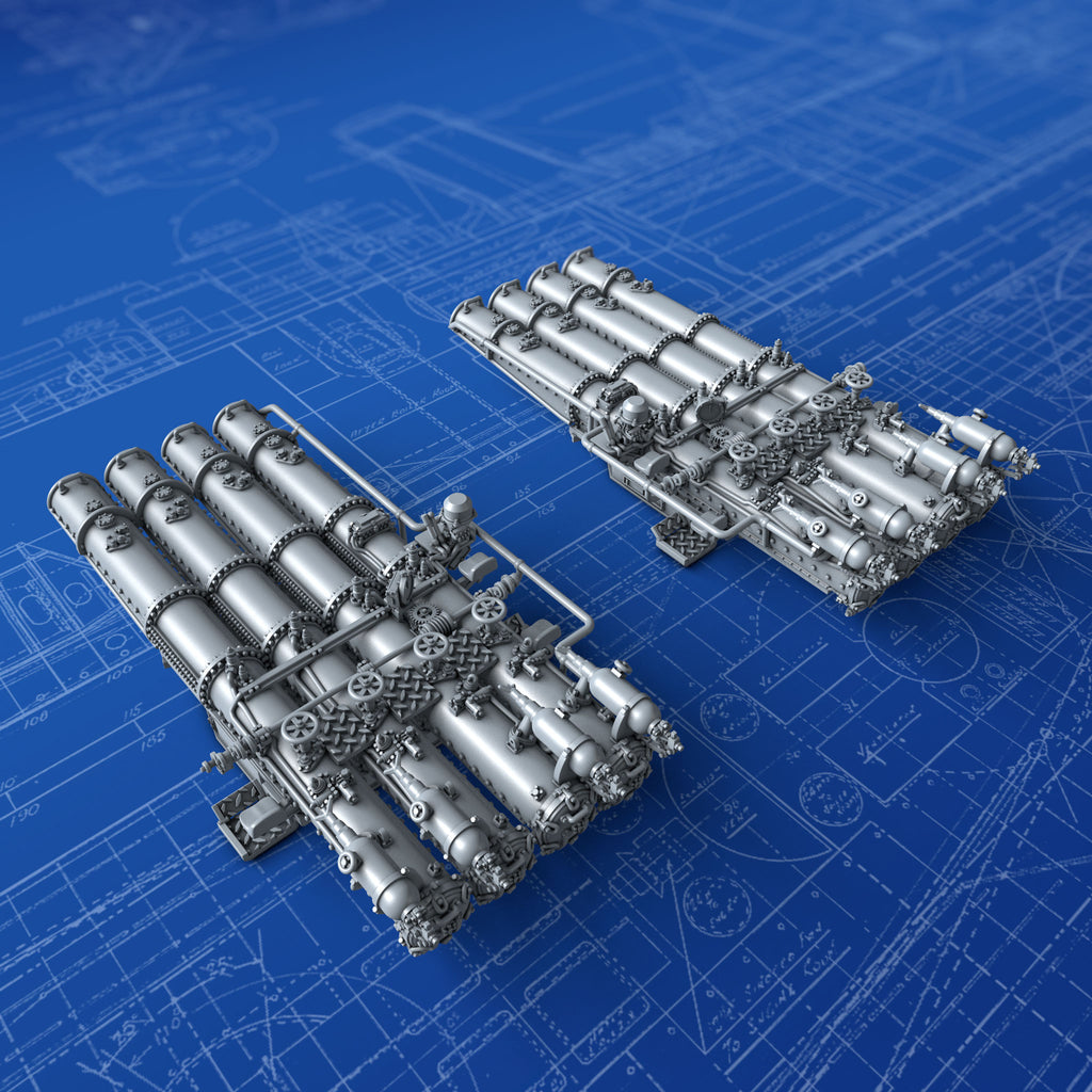 1/700 Royal Navy 21" QR MKIV Quad Torpedo Tubes x2 (Leander Class ...